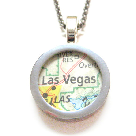 Kiola Designs | Jewelry | Las Vegas Nevada Map Pendant Necklace | Poshmark